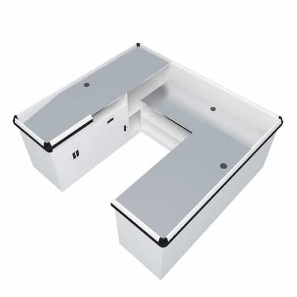 L Shaped Gondola Convenience Store Checkout Counter